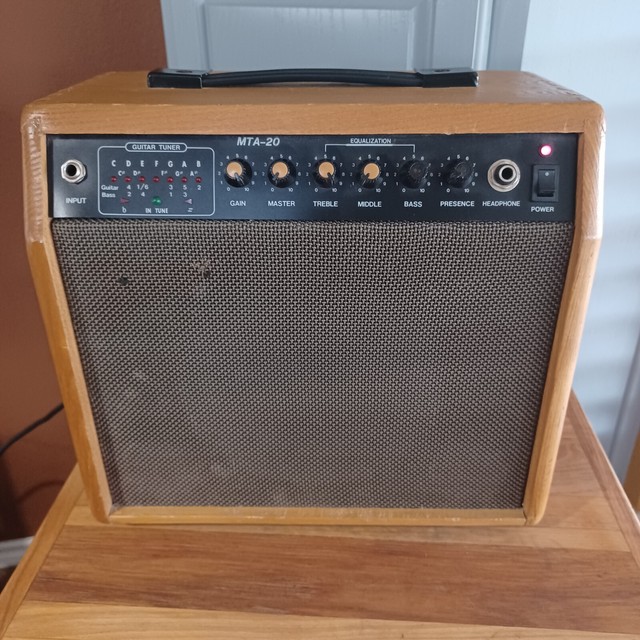 Vintage PRIME Guitar Acoustic Amp Amplifier MTA-20 Wood Case Built-In ...