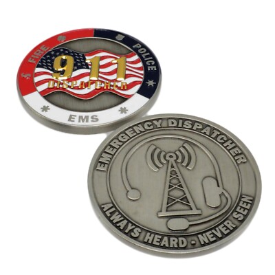 911 Dispatcher Challenge Coin First Responder Fire Police EMS Emergency ...