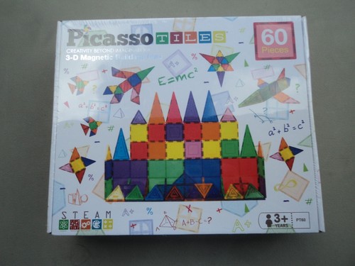 New Picasso 60 Piece Magnet Building Tiles Magnetic 3D Blocks ...