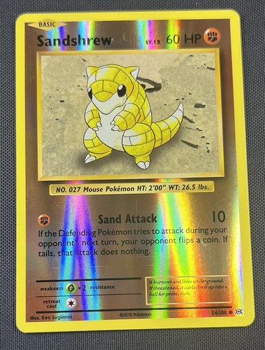 Sandshrew 54/108 Pokemon English Reverse Holo Card XY Evolutions | eBay