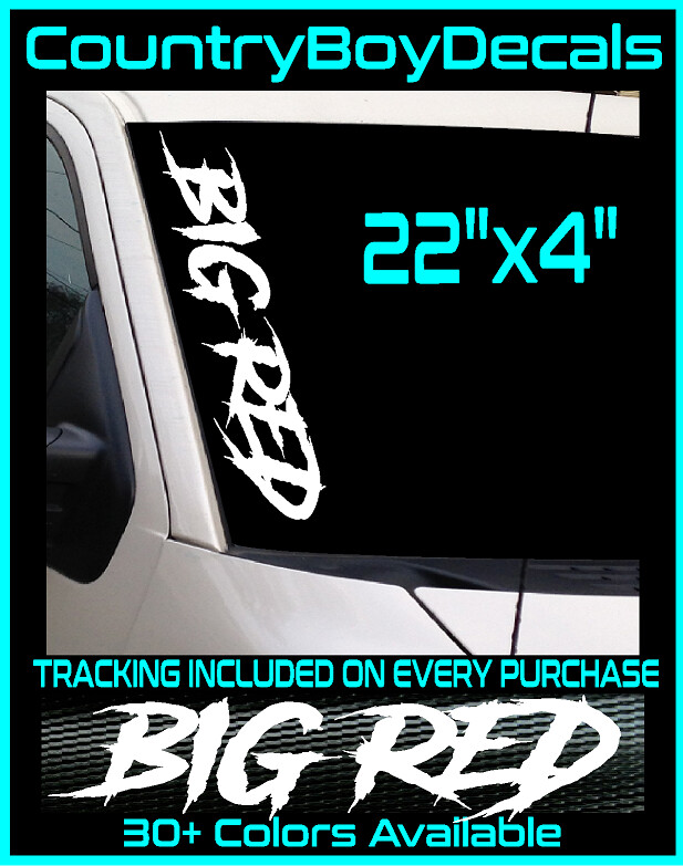 BIG RED Vinyl Decal 22" Windshield Sticker JDM Car Diesel Truck Lifted ...