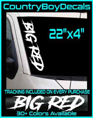 BIG RED Vinyl Decal 22" Windshield Sticker JDM Car Diesel Truck Lifted ...