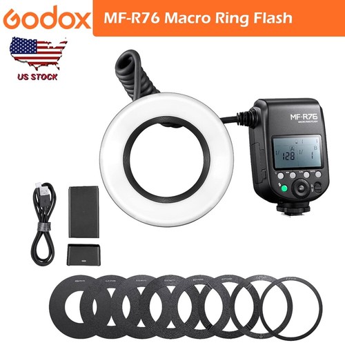 US Godox MF-R76 Macro Ring Flash Close Up Speedlite 5000K For Canon ...