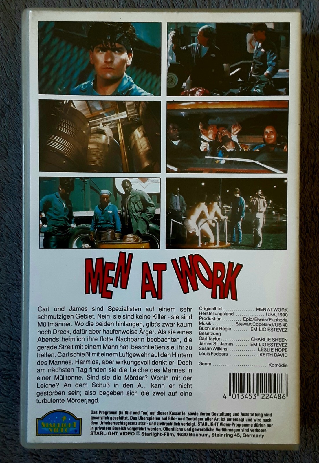 MEN AT WORK - VHS - Charlie Sheen/Emilio Estevez - Starlight Video | eBay