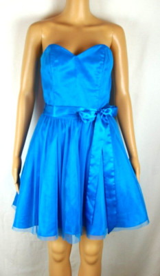 Stepping Out Turquoise Strapless Formal Dress With Sash Women's Sz 7/8 ...