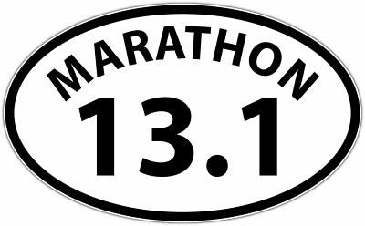 Marathon 13.1 Half Run Running Oval Car Bumper Vinyl Sticker Decal 6"X4 ...