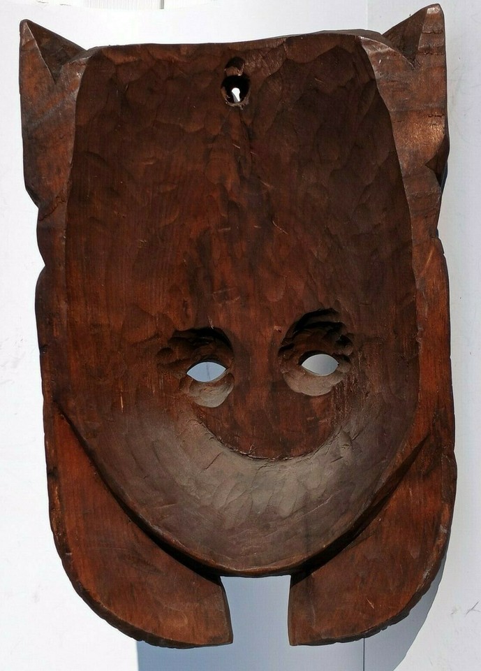 Guatemalan hand carving Wood Mask Mayan folks art Kukulkan chief ...