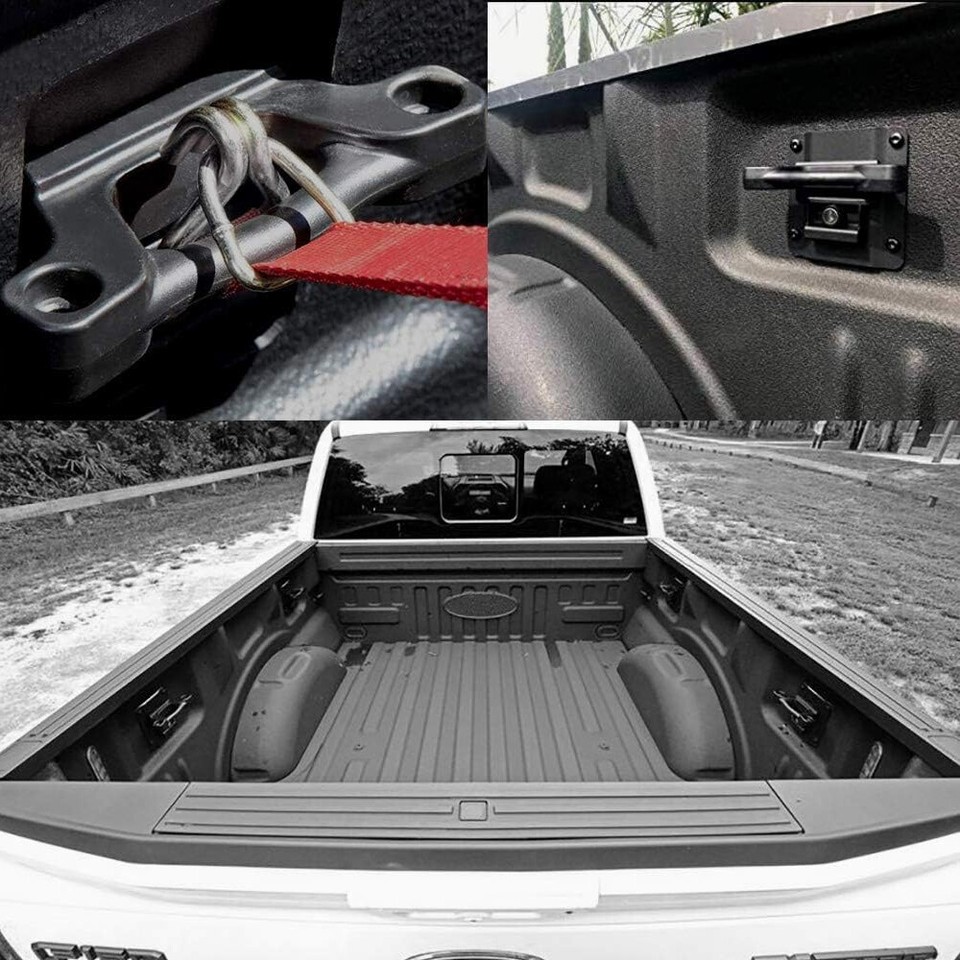 4x For Ford F150 F250 F350 Truck Bed Tie Down Anchors Brackets & Box ...