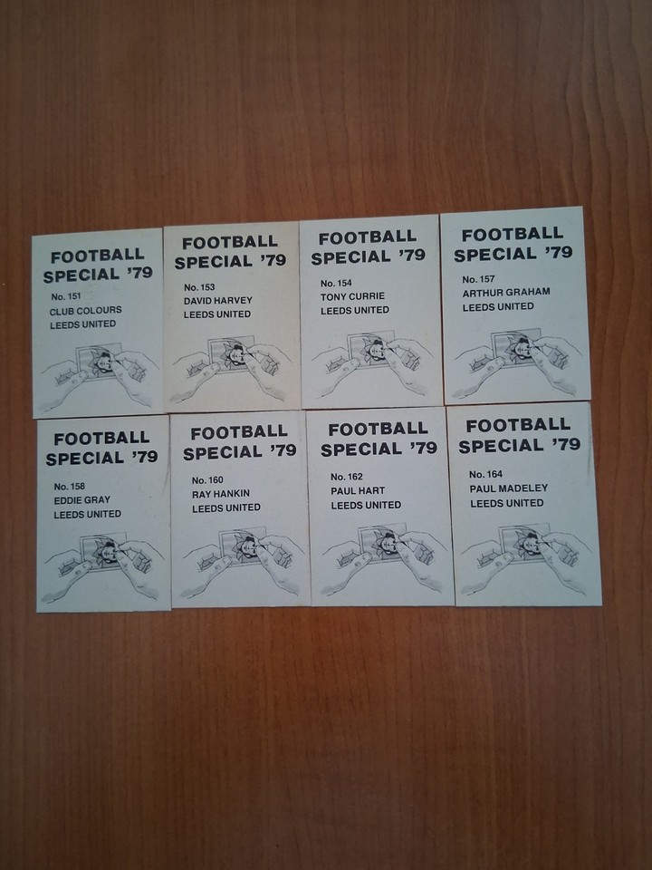 8 LEEDS UNUSED STICKERS AVA AMERICANA FOOTBALL SPECIAL 79 TONY CURRIE ...