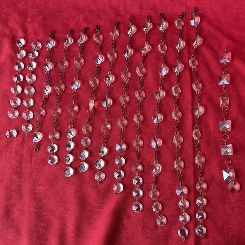 Octagon & Square Crystal Prisms 6.5”-17” Strands, 104 Chandelier ...