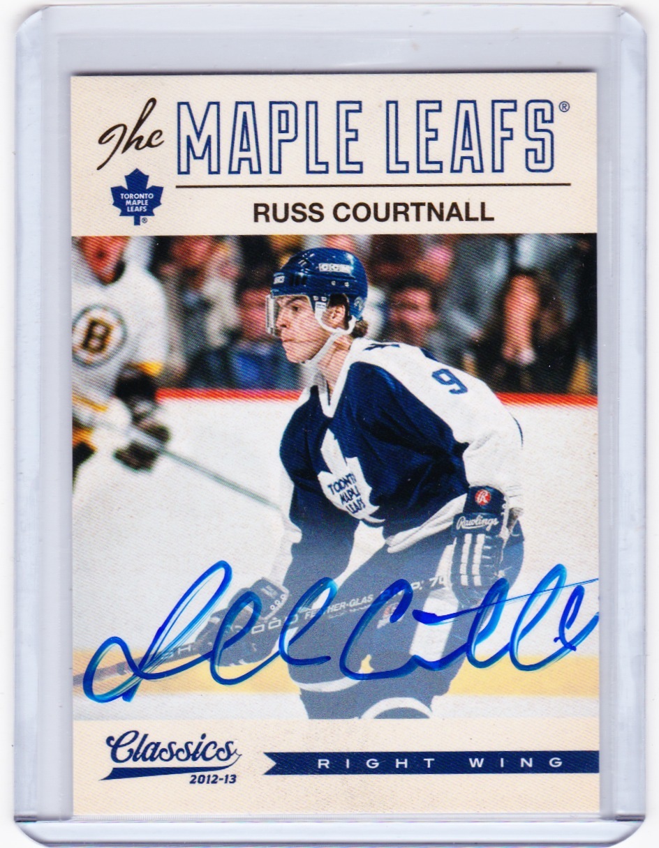 12-13 2012-13 CLASSIC SIGNATURES RUSS COURTNALL AUTOGRAPH AUTO 13 MAPLE ...