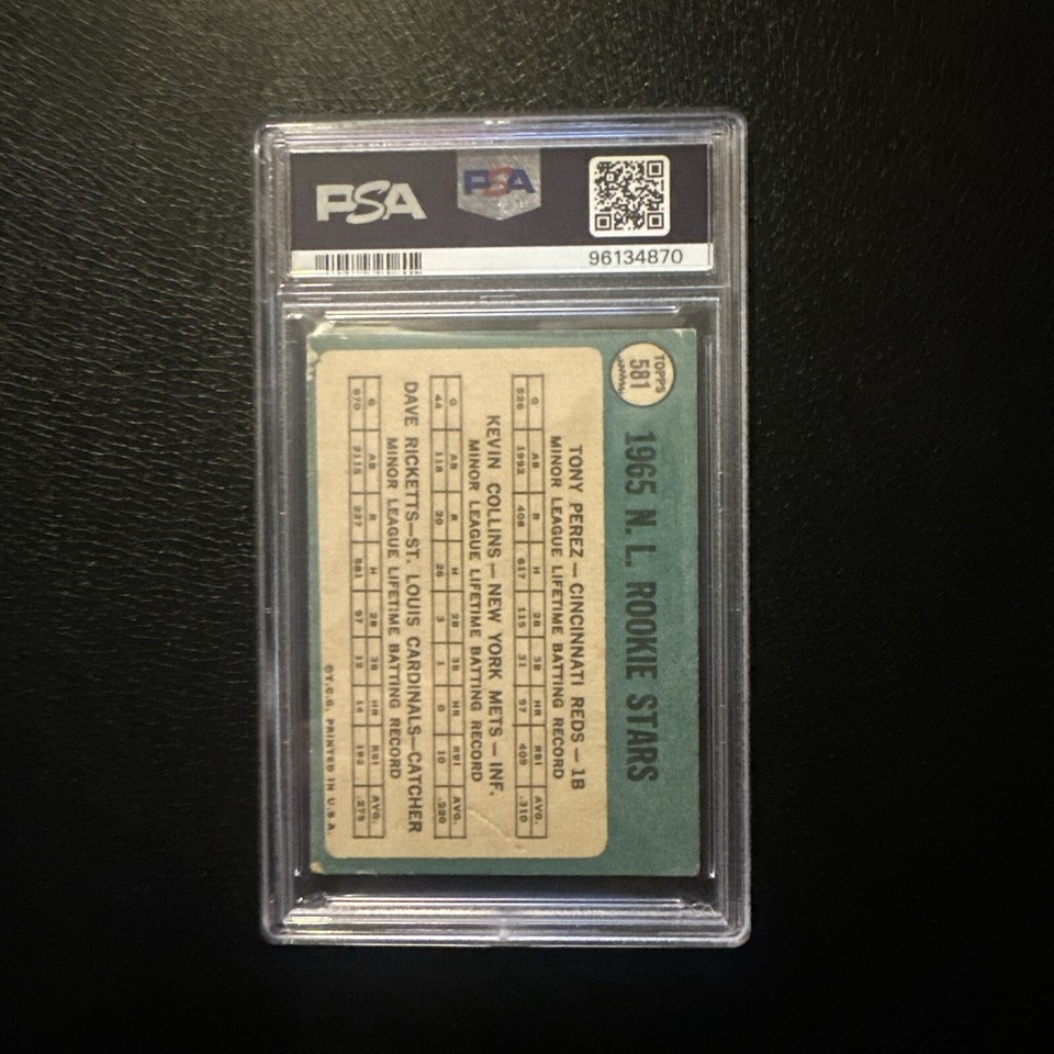 1965 Topps 581 Rookie Stars Tony Perez Collins Dave Ricketts PSA 1.5 ...