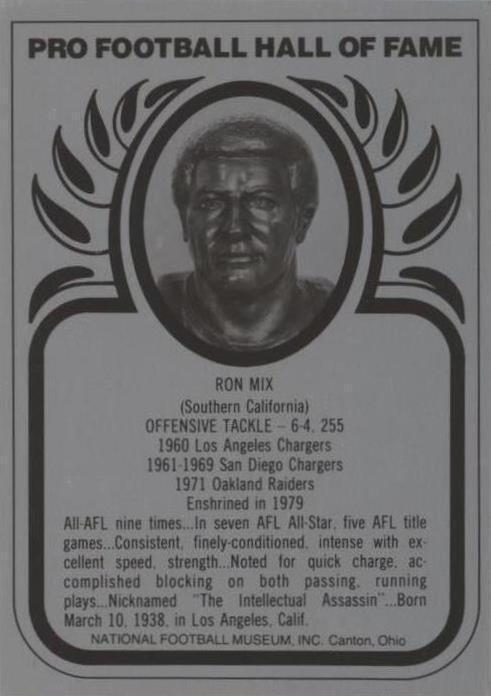 1988-2013 Pro Football Hall of Fame Metallic - Ron Mix for sale online ...