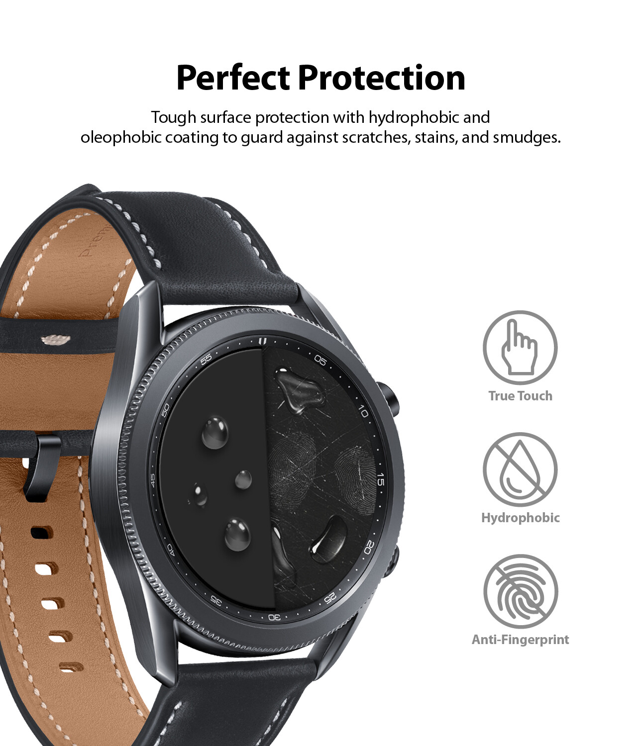 For Samsung Galaxy Watch 3 45mm Screen Protector Ringke ID Tempered ...