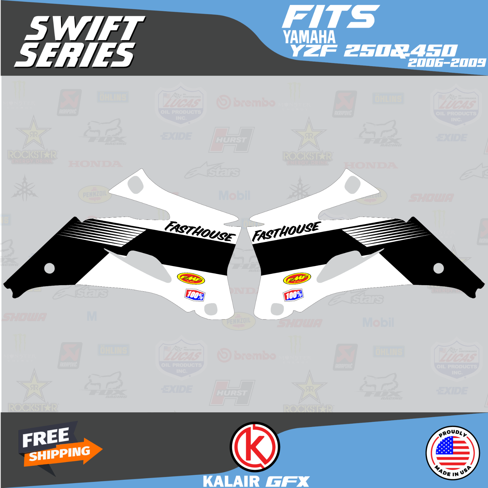 Graphics Kit for Yamaha YZ250F YZ450F (2006-2009) YZ 250F YZ 450F Swift ...