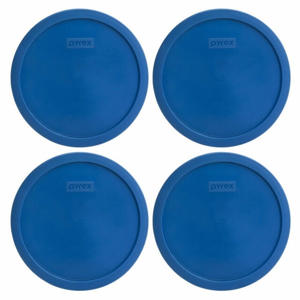 PYREX 7401-PC Round Plastic Lids - Blue (Pack of 2) for sale online | eBay