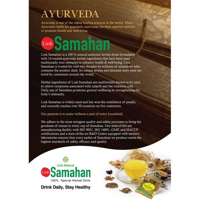 Samahan Sri Lanka Ayurveda Tea 100 Sachets Natural drink for Cough ...