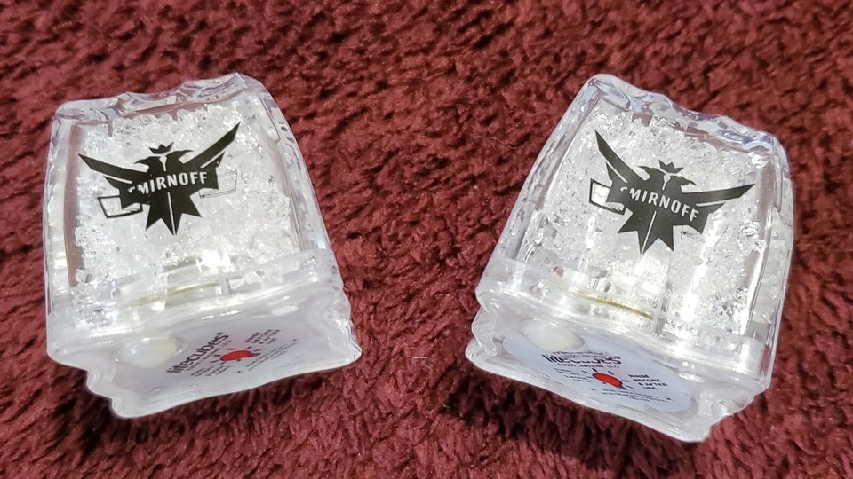 2 litecubes Smirnoff branded, 3 modes (strobe, flash, & steady) red LED ...