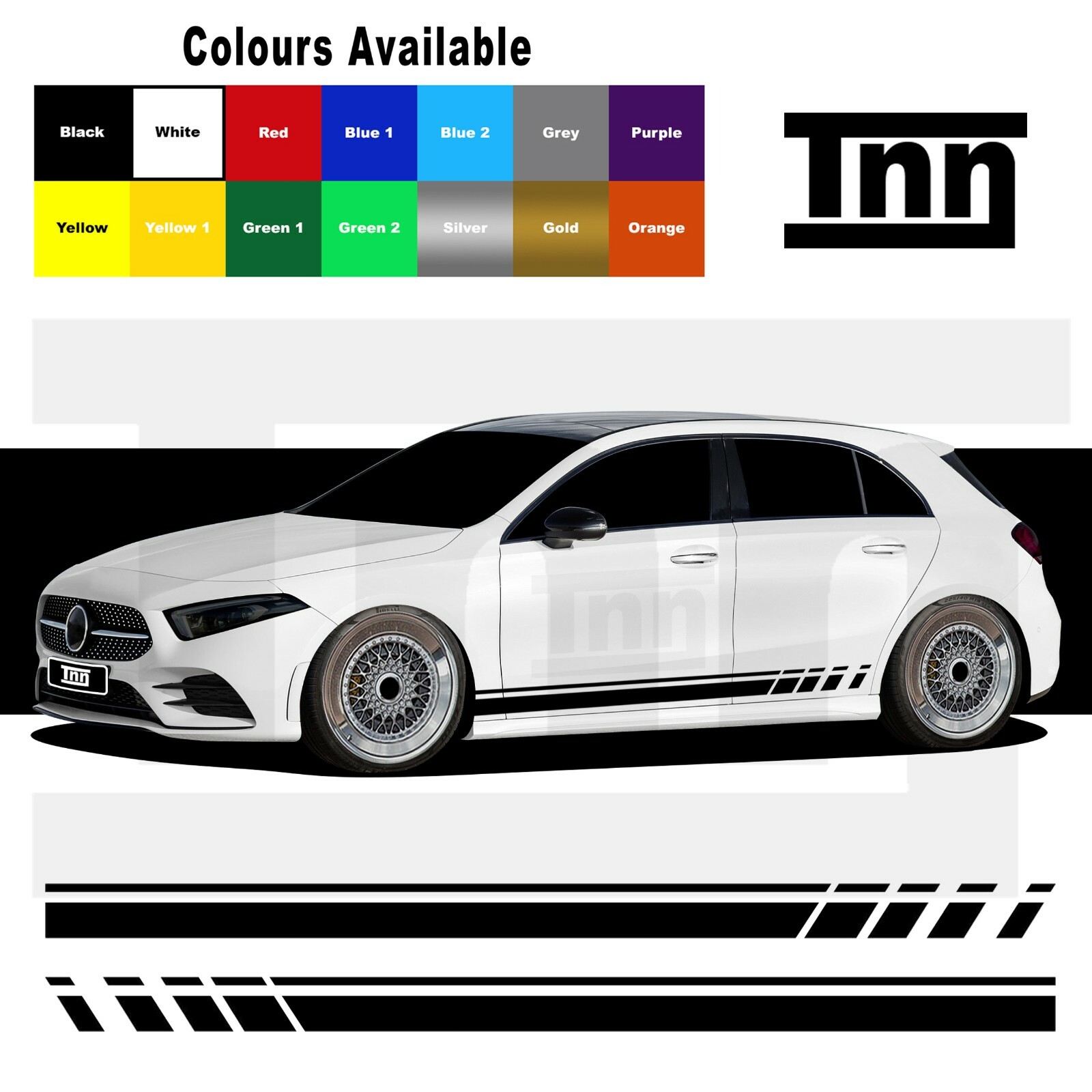 Side Stripe Stickers Graphics For Mercedes Benz A Class AMG Edition 1 ...