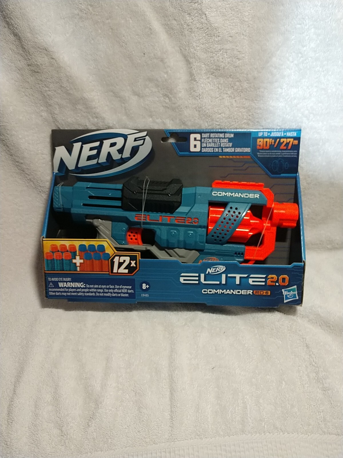 Nerf Elite 2.0 Commander RD-6 Dart Blaster, 12 Darts, 6-Dart Rotating ...