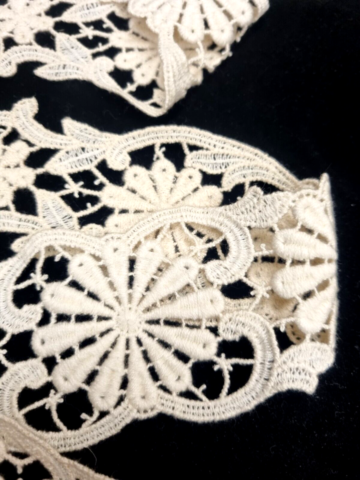2 Lace Curtain Tiebacks 72cm Tie Backs Band of Cream Cotton Lace | eBay