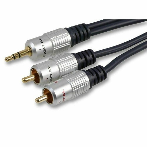 SHIELDED OFC 3.5mm Jack to 2 RCA Audio Cable Twin Phono Plugs Stereo ...
