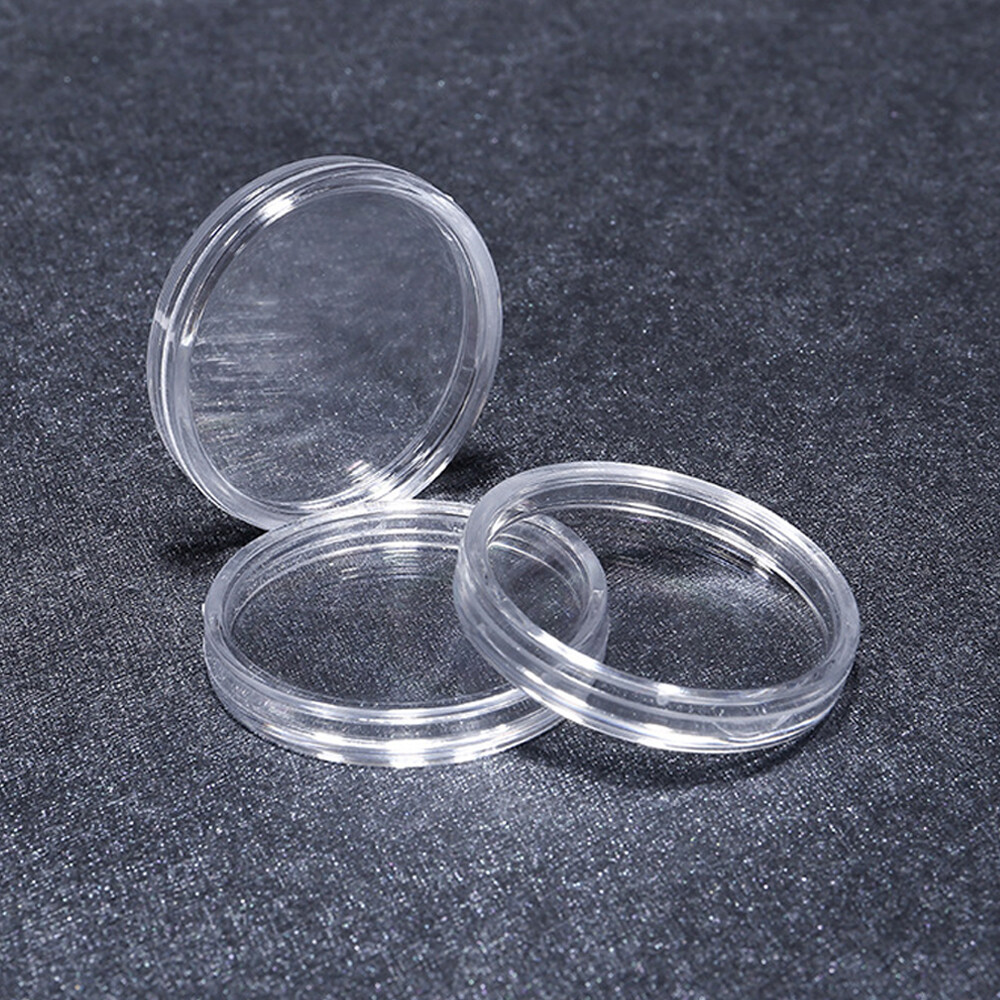 300 Pcs 32mm Round Coin Capsules Clear Plastic Coin Case Holder Storage ...