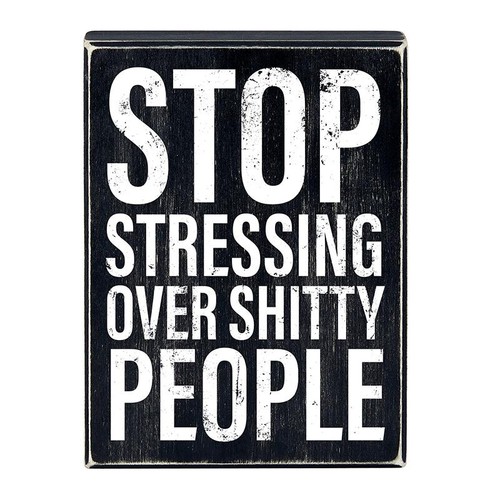 Rustic Box Sign Decor with Saying Wood Plaque 6in W x 8in H Stop ...