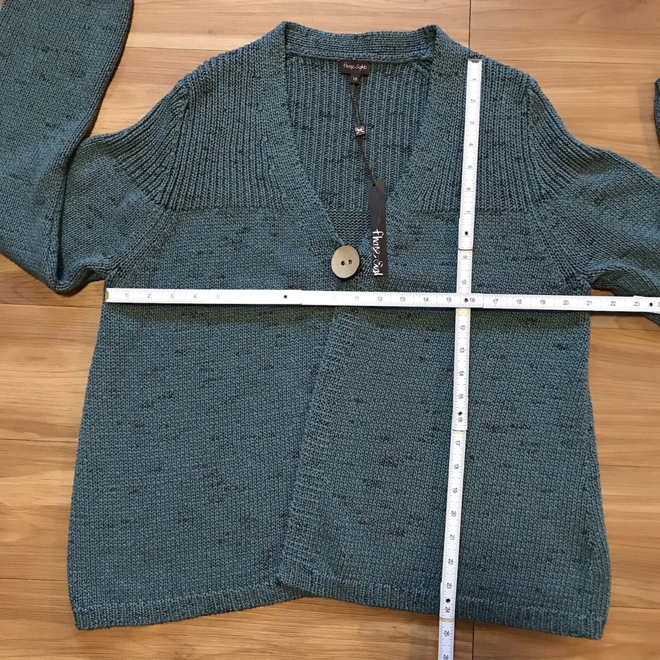 Phase Eight Knit Cardigan Large 18 UK One Button Lagoon Blue Lagenlook ...