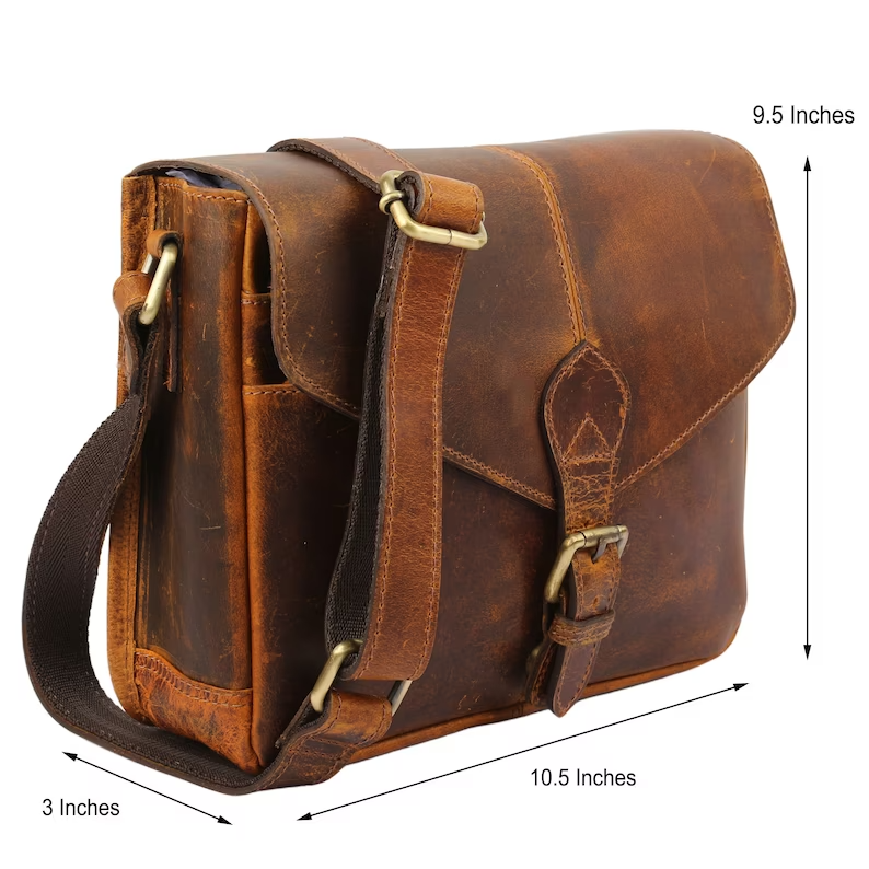 Leather Crossbody Bag for women 10 inch purse tote ladies bags satchel ...
