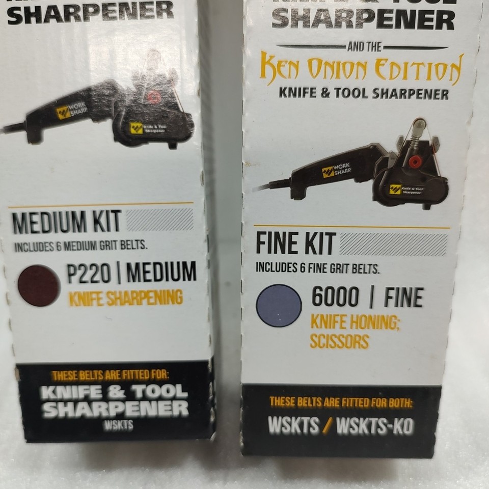 Work Sharp Knife Sharpener Replacement Belts 220 Medium And 6000 Fine ...