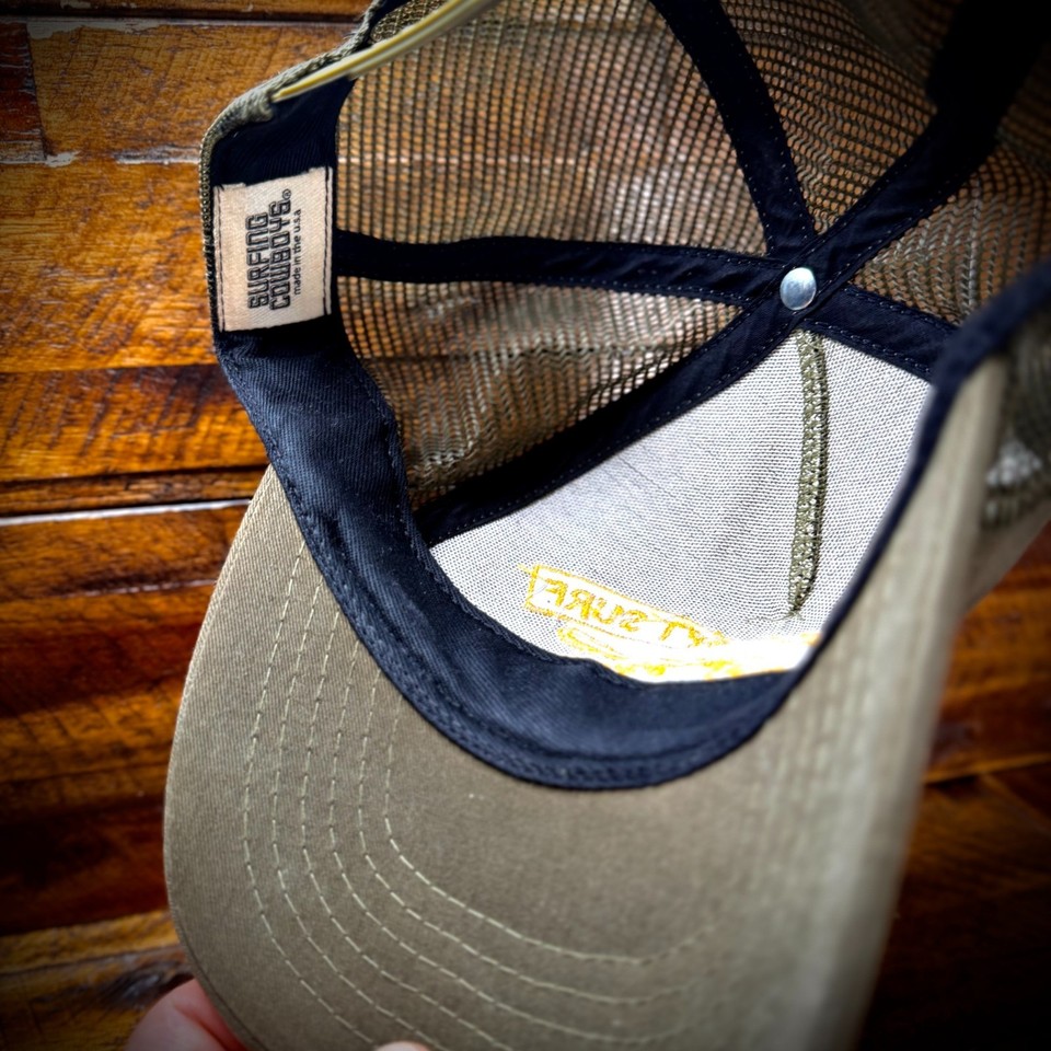 Charlie Don’t Surf "Surfing Cowboys" Green Faded Trucker Hat Mesh ...