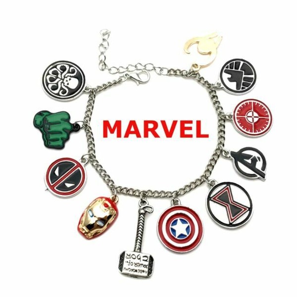 Marvel Comics Superheroes 11 Themed Logo Charms Silvertone Metal Charm ...
