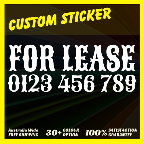 CUSTOM FOR LEASE CAR SIGN HIRE STICKERS #003 - 30x11cm - Indoor Outdoor ...
