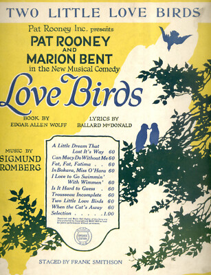LOVE BIRDS Broadway Show Sheet Music "Two Little Love Birds" | eBay