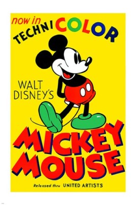 vintage MICKEY MOUSE ad poster COLORFUL CLASSIC kid friendly RARE GEM ...
