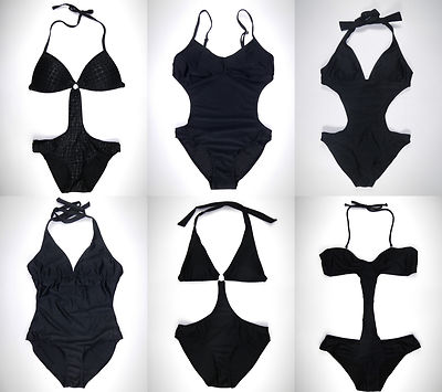 Black Monokini Fancy Cut One Piece Swimsuit Tank Suit Bathing Suit 1-pc ...
