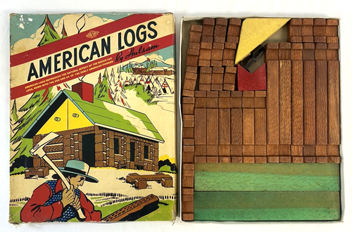 Vintage American Logs Halsam 45 Piece Box Set Building Toys | eBay
