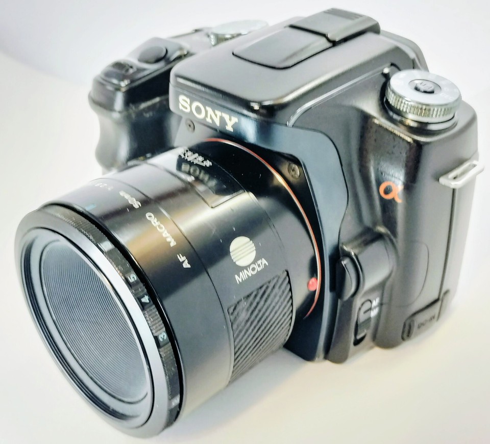 Sony Alpha a100 10.2MP Digital SLR Camera w/ Minolta AF MACRO 50mm F2.8 ...
