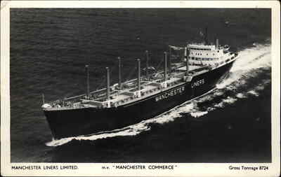 MV Manchester Commerce Manchester Liners Ltd c1940s-50s RPPC Real Photo ...