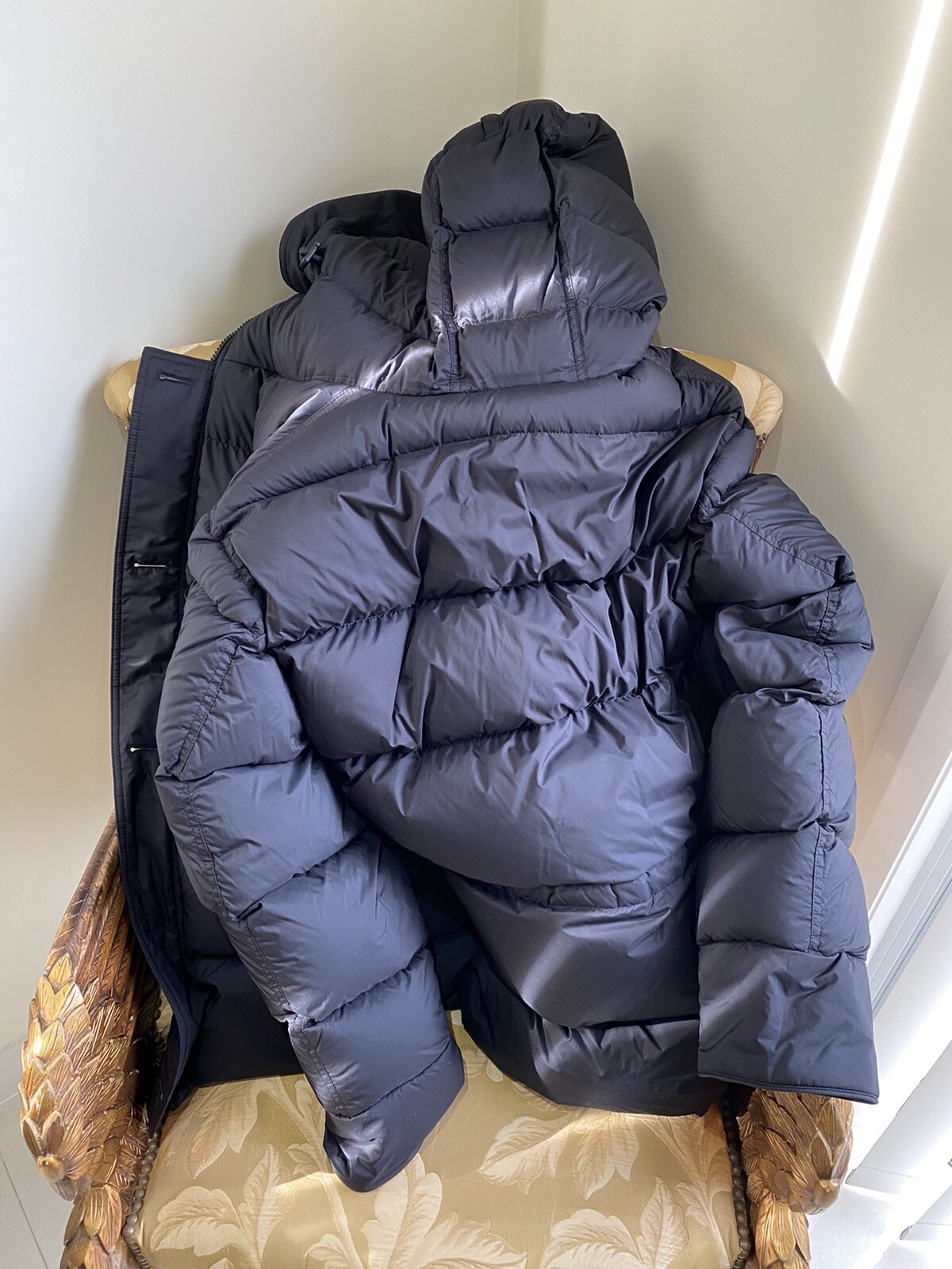 Burberry Hooded Goose Feather Check Puffer Down Coat … - Gem