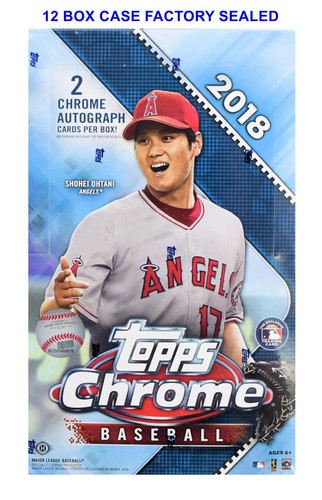 2018 TOPPS CHROME BASEBALL 12 BOX HOBBY CASE 2 AUTOS PER BOX OHTANI RC ...