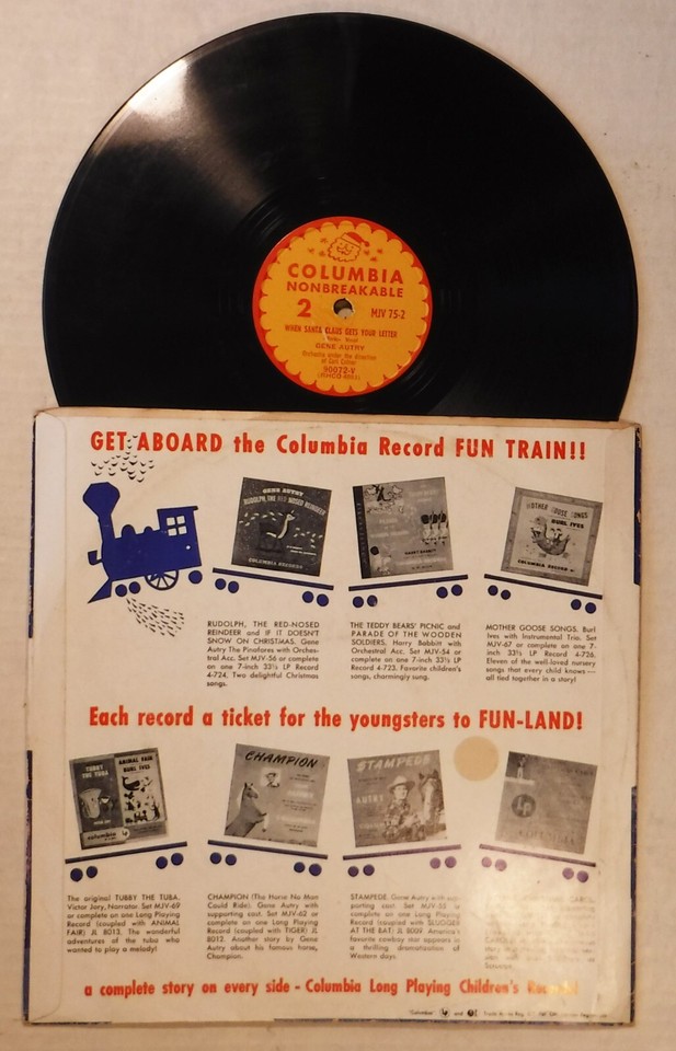 CHILD’S 10 INCH 78 RPM VINYL RECORD & PS / FROSTY THE SNOW MAN / GENE ...