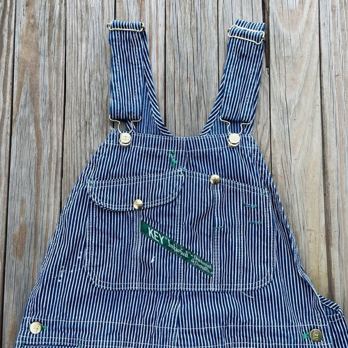 Vintage Key Imperial Blue Denim Bib Overalls Railroad Conductor Stripe ...
