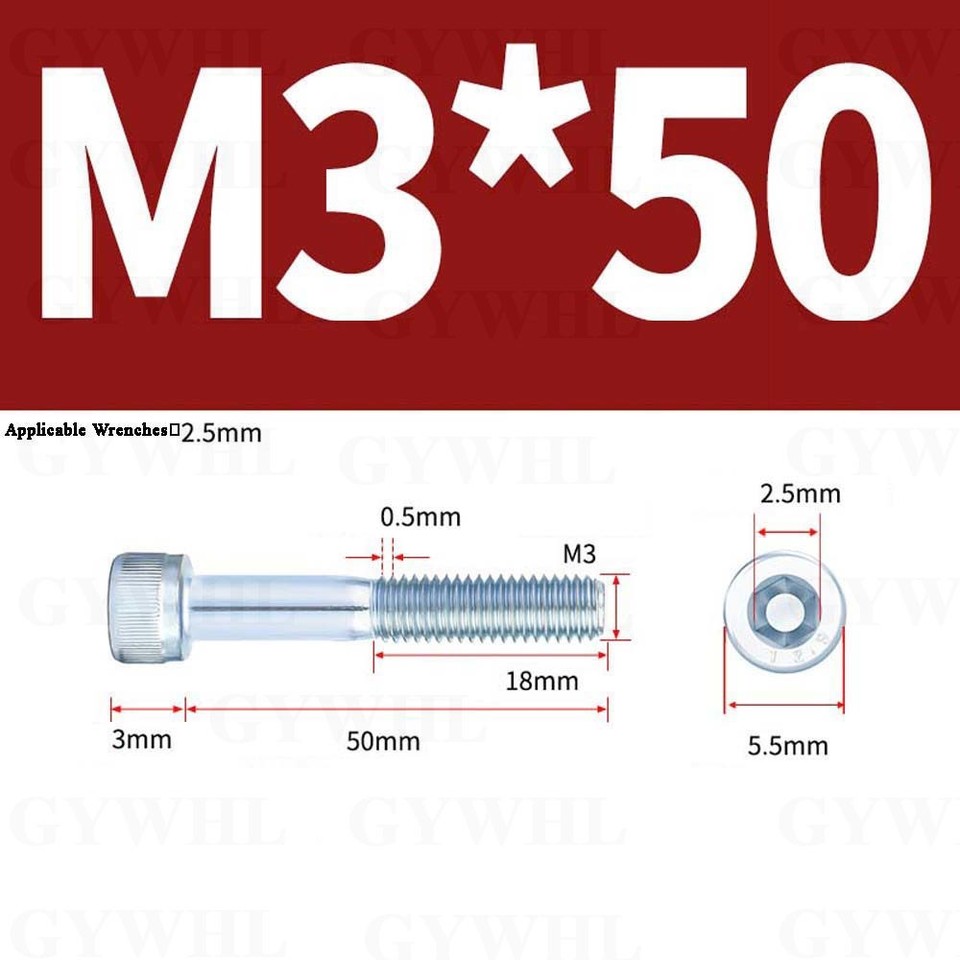 Cap Screws Hexagon Socket Head Allen Key Bolts High Tensile 12.9 Zinc ...