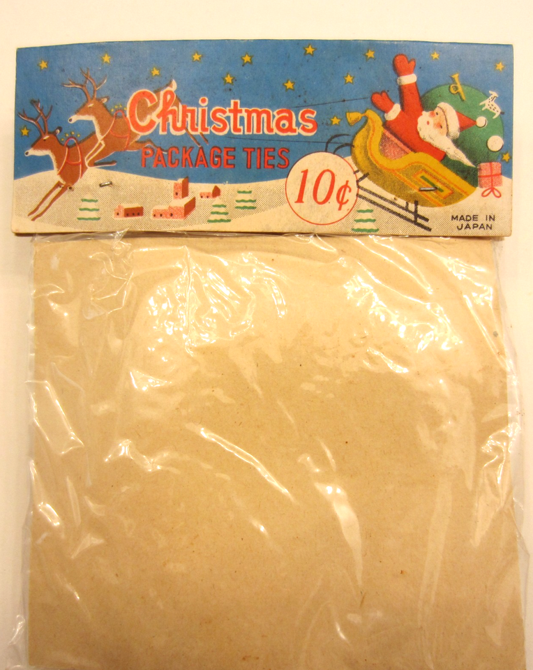 VINTAGE 1950'S JAPAN TINY CANDY CANES SILVER FOIL CHRISTMAS PACKAGE ...