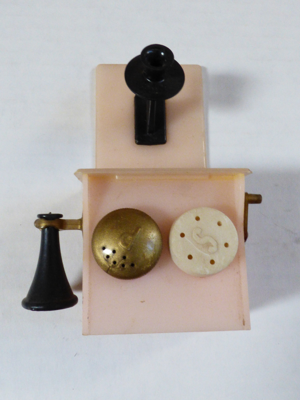 VTG Retro Pink Plastic Tiny Retro Phone wall Telephone Salt & Pepper ...