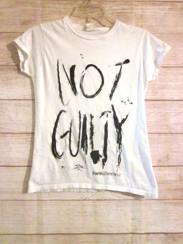 Not Guilty T-Shirt Women's Size Medium Not Guilty Black White Gildan Softstyle | eBay