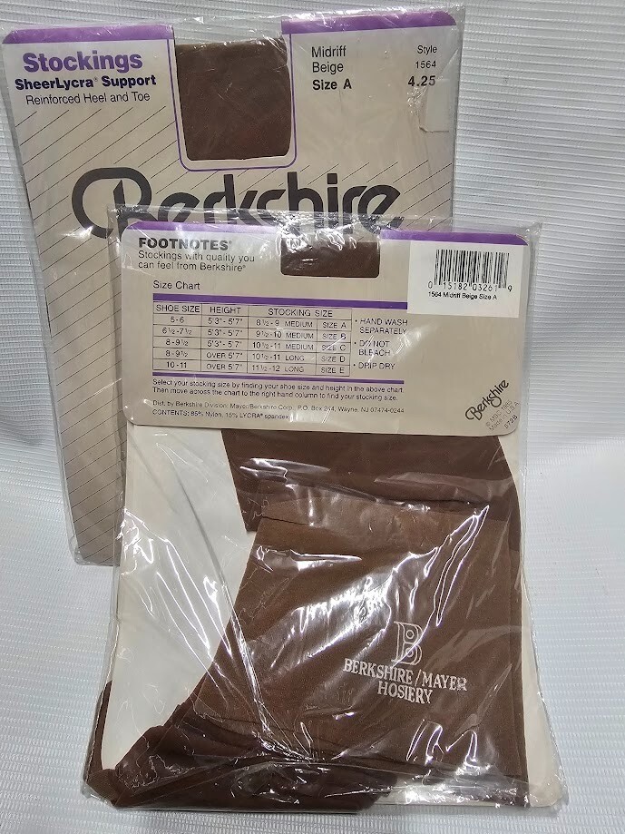 2 packages Vintage Berkshire Stockings Sheer Silky Stockings 1564 Beige ...