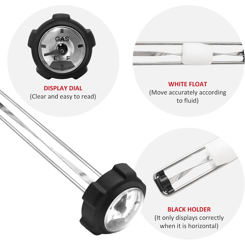 Fuel Gas Cap Gauge 16" 1240119 for 2002-2014 Polaris Ranger 400 500 700 ...